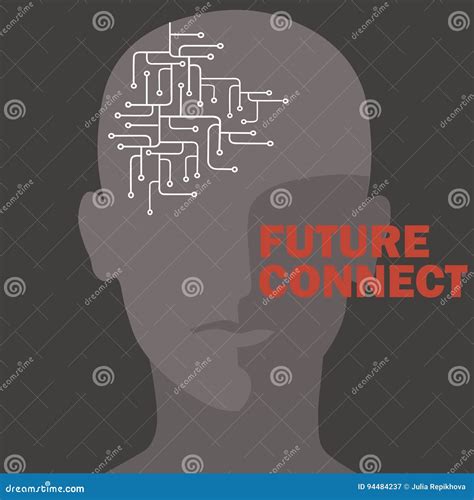 Artificial Intelligence Connection Human Brain Circuit Stock Vector