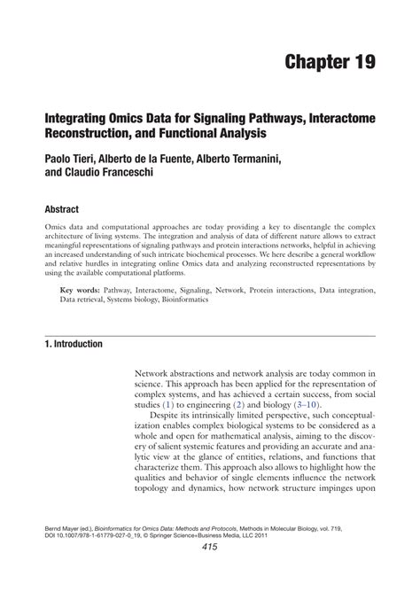 Pdf Integrating Omics Data For Signaling Pathways Interactome Reconstruction And Functional