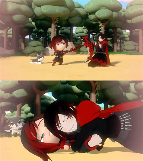 Ruby Rose Meets And Hugs Her Chibi Counterpart By L Dawg211 On Deviantart