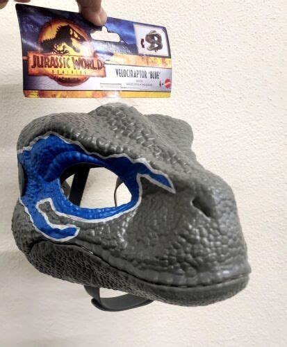 New Mattel Jurassic World Dominion Velociraptor Blue Dinosaur Dino Mask