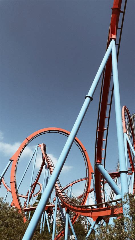 Roller Coaster Tourist Attraction Amusement Park Nature Daytime Wallpaper For Android Full