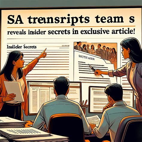Sa Transcripts Team Reveals Insider Secrets In Exclusive Article Discover The Explosive