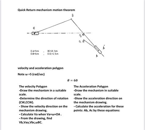 Quick Return mechanism motion theorem B с Од cm O Chegg com