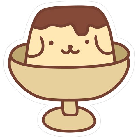 Pompompurin Turned Into The Sweetest Pudding Dessert Sticker Pudding