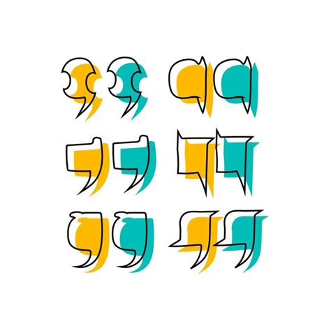 premium vector set of quotation comma sign vector