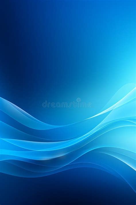Blue Abstract Waves With Gradient Effect Flowing Fluidly In A Serene Backdrop Stock Illustration