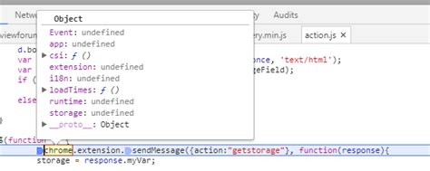 Javascript Chrome Object Properties Undefined For Chrome Extension