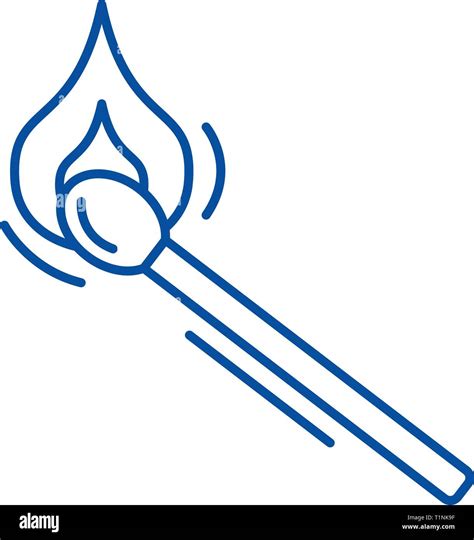 Match Line Icon Concept Match Flat Vector Symbol Sign Outline
