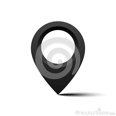 Black Pin Map Realistic Black Pointer With Shadow Gps Point Location
