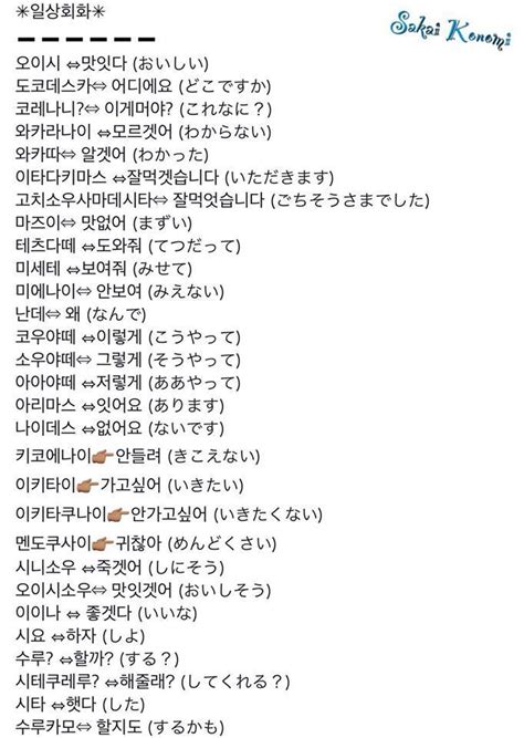 자주 사용하는 일본어 문장and단어