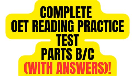 oet reading practice test parts b c with answers hzad education