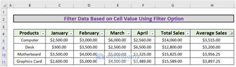 How To Filter Data Based On Cell Value In Excel Easy Methods