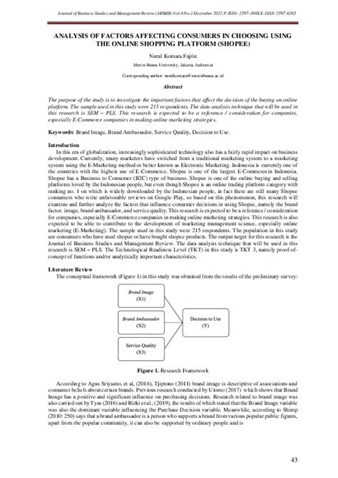 Pdf Analysis Of Factors Affecting Consumers In Choosing Using The