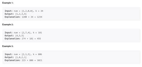 Leetcode 989 Add To Array Form Of Integer Mjs Coding Journey