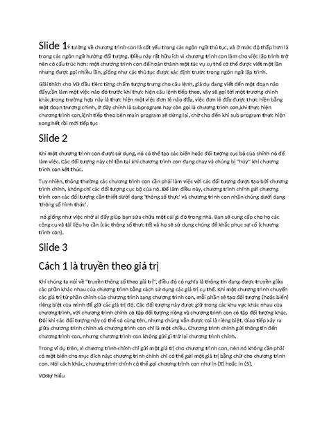 Thuyết Trình Csi104 Thuyết Trình Csi Slide 1Ý Tưởng Về Chương Trình Con Là Cốt Yếu Trong Các