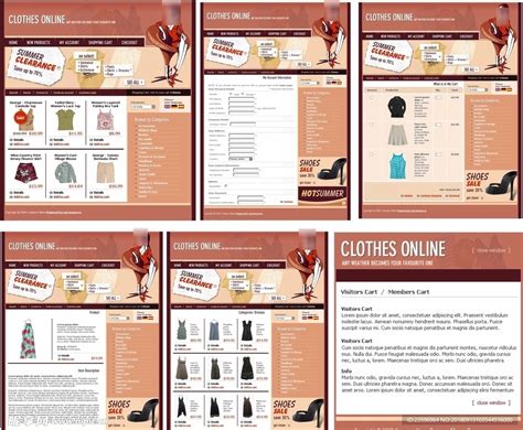 在线服装购物网站设计图英文模板 Web界面设计设计图库昵享网nipiccn