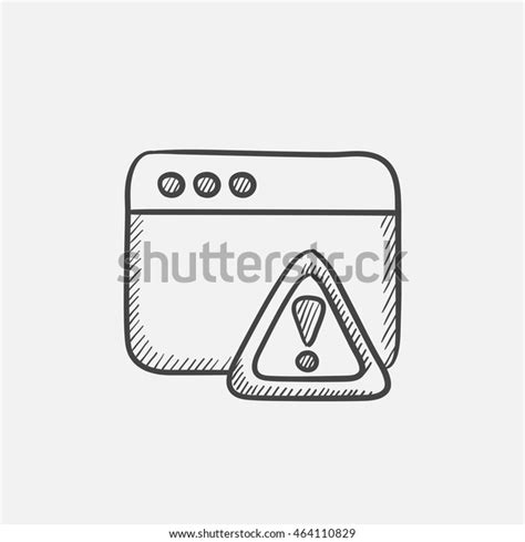 Browser Window Exclamation Mark Triangle Sketch Stock Vector Royalty Free 464110829