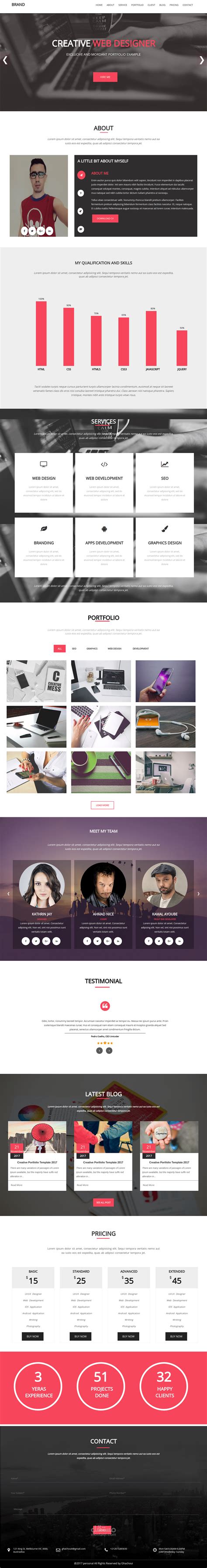 Pure Javascript Html And Css Template مستقل