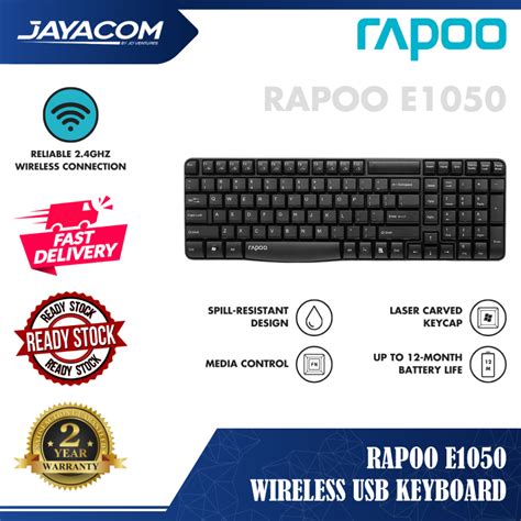 Rapoo E1050 Wireless Usb Keyboard Shopee Malaysia