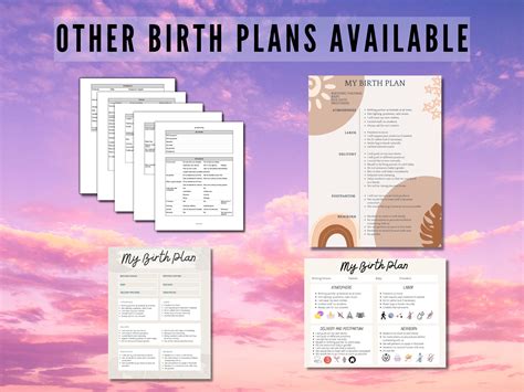 Editable Gentle C Section Birth Plan Canva Template Customize Your