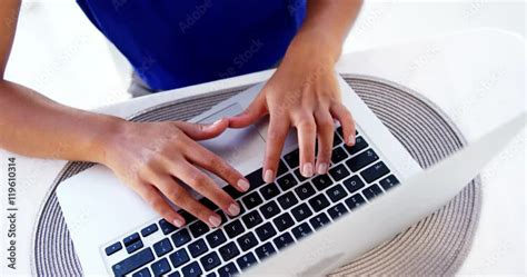 Woman Typing On Laptop In Office Stock Video Adobe Stock