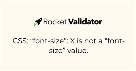 Html Check Css “font Size” X Is Not A “font Size” Value · Rocket