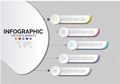 Premium Vector Business Timeline Chart Template Horizontal Infographic 5 Steps Vector Illustration
