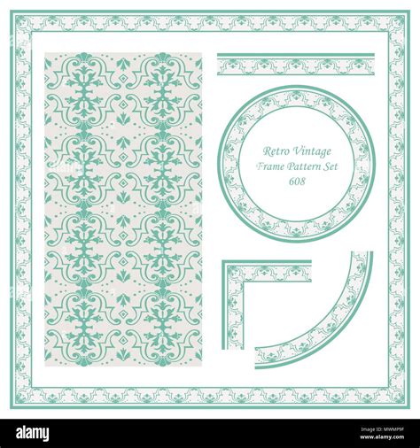 Vintage Border Retro Pattern Background And Frame Decoration Template Stock Vector Image Art