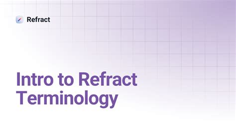 Intro To Refract Terminology Refract