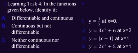 Solvedlearning Task 4 In The Functions Given Below Identify If A