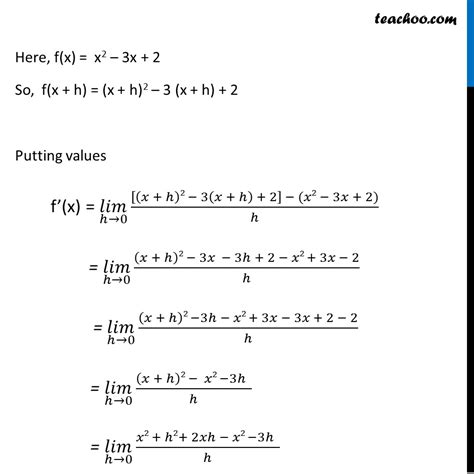 Ex 12.2, 4 - Find derivative of f(x) = (x - 1) (x - 2) from first prin