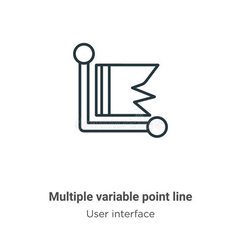 Multiple Variable Point Line Outline Vector Icon Thin Line Black
