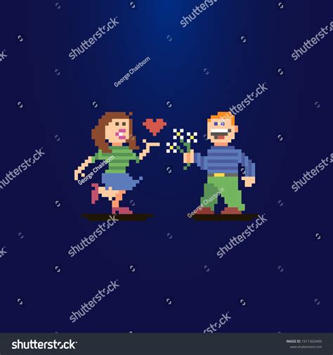 Colorful Simple Flat Pixel Art Illustration เวกเตอรสตอก ปลอดคาลขสทธ 1911363409
