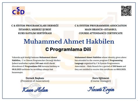Muhammed H Linkedin‘de C And Sistem Programcıları Derneği Tarafından
