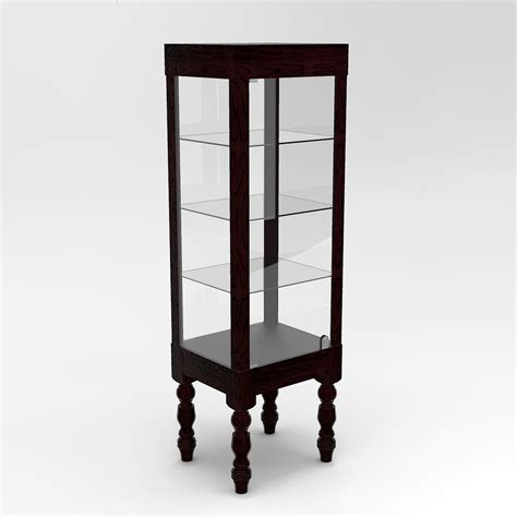 Narrow Turned Leg Rectangle Tower Display Case Display Cases Showcases