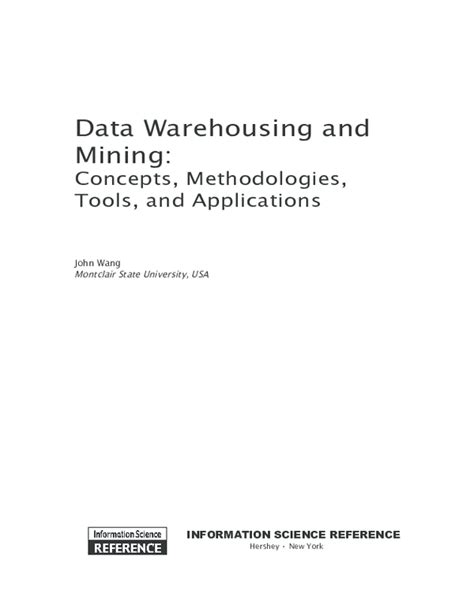 pdf data warehousing and mining concepts methodologies tools and