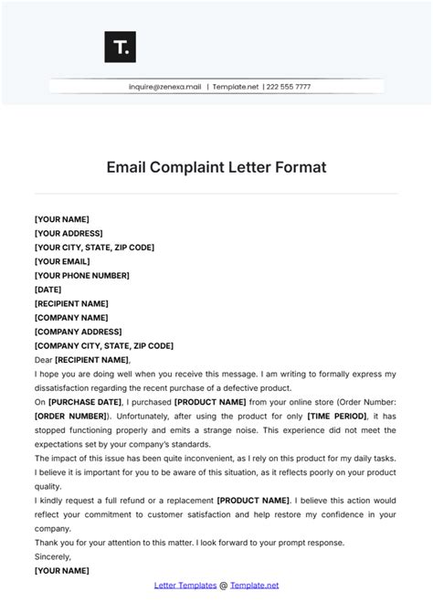 Page 5 Free Complaint Letter Templates To Edit Online
