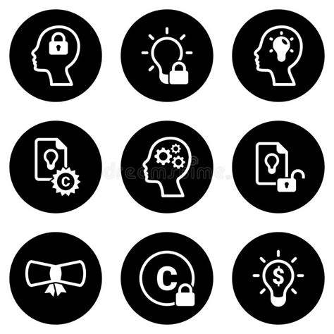 Set Of Simple Icons On A Theme Patent Vector Design Collection Flat Sign Symbol Element