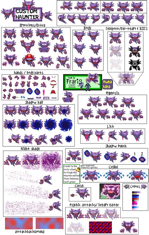 Sprite Database Haunter By Frario In 2023 Pokémon Leaf Green