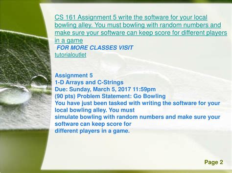 Ppt Cs 161 Assignment 5tutorialoutletdotcom Powerpoint Presentation
