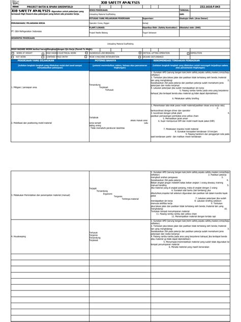 jsa unloading material scaffolding pdf