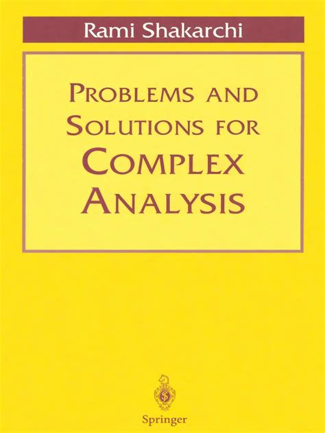 Rami Shakarchi Serge Lang Problems And Solutions For Complex