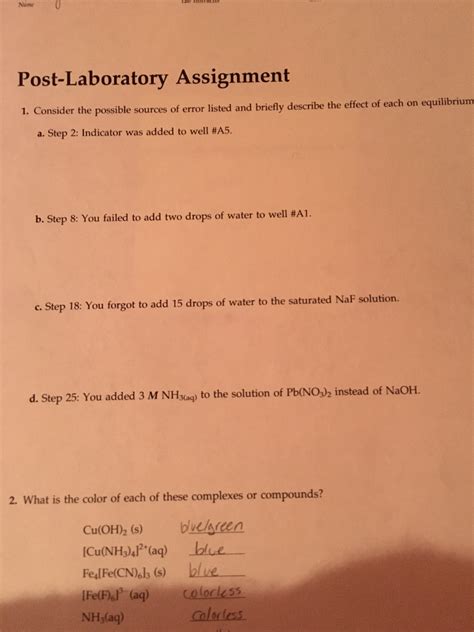 solved name post laboratory assignment 1 consider the