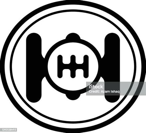 가죽 기어 노브 벡터 아이콘 디자인 자동차 서비스 및 자동차 수리점 기호 트럭 예비 부품 기호 자동차 기술자 장비 스톡 일러스트레이션 수동 변속 기어 박스 개념 교통수단에