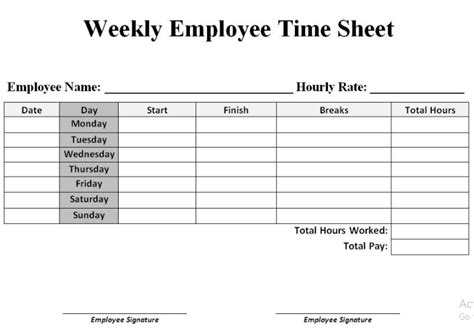6 Weekly Timesheet Template Template Business PSD Excel Word PDF