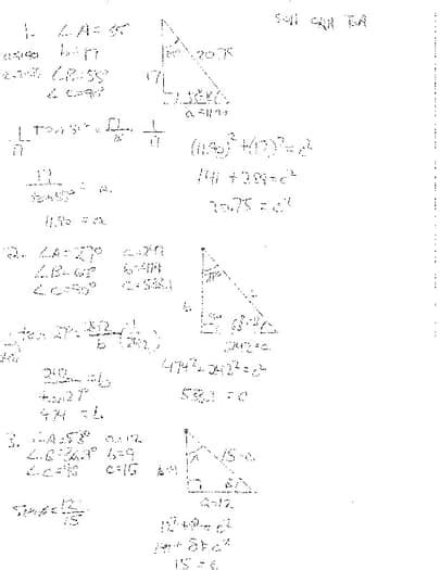 Answers To Trig Problems 1 Through 7 By Roberts Science Class Tpt