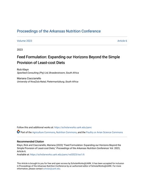 Pdf Feed Formulation Expanding Our Horizons Beyond The Simple Feed