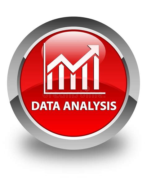 Data Analysis Statistics Icon Glossy Red Round Button Stock Illustration Illustration Of