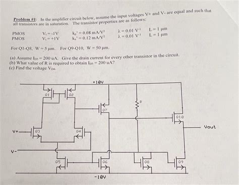 Solved Problem In The Amplifier Circuit Below Assume Chegg