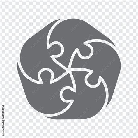 Simple Icon Puzzle In Gray Simple Icon Puzzle Of The Five Elements On